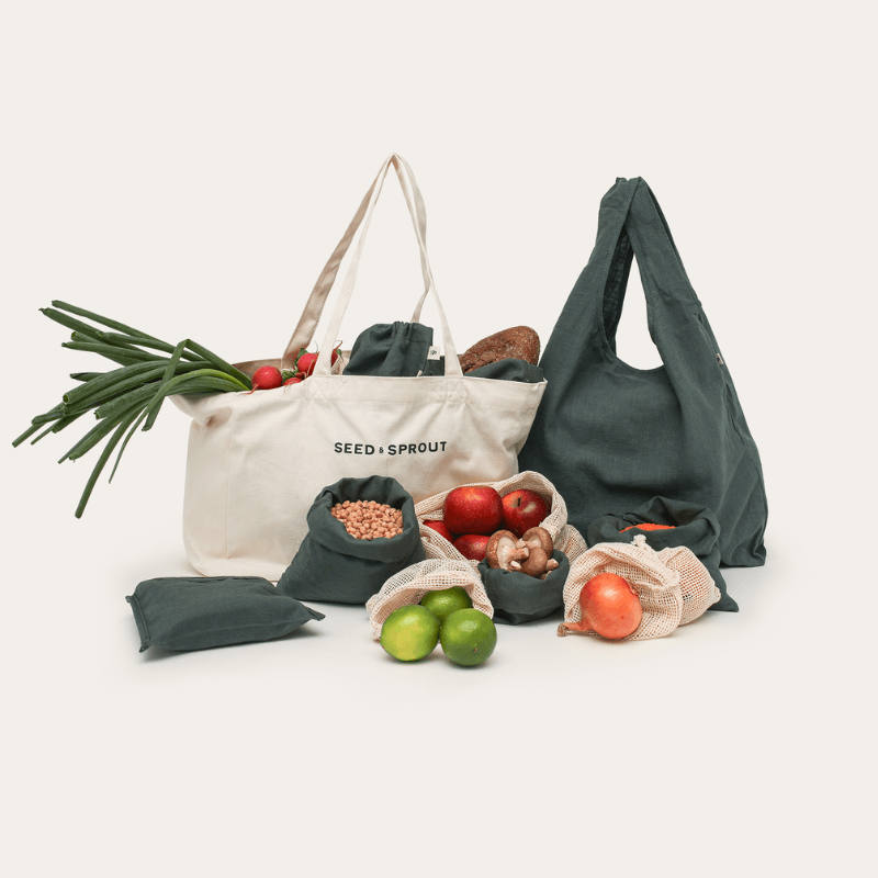 Reusable Shopping Bag Set | Farmers Market Set | Grocery Bags